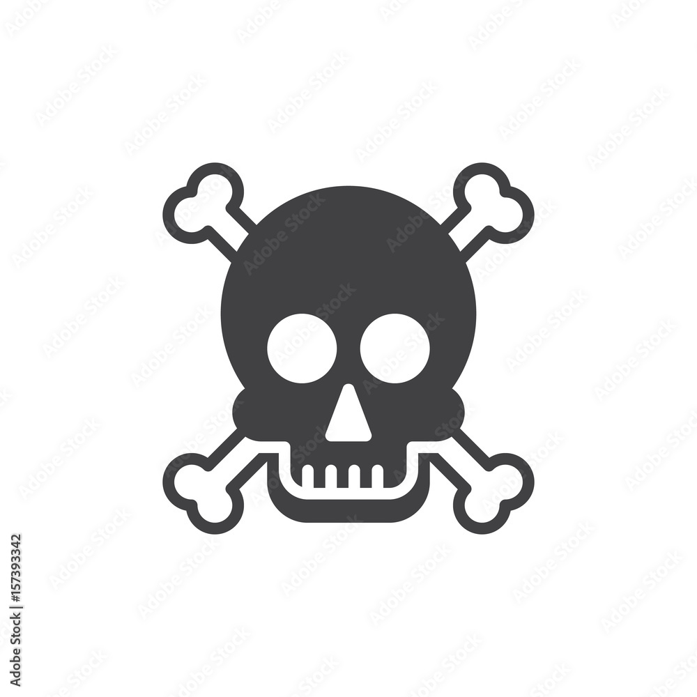 Vettoriale Stock Skull and bones icon vector, filled flat sign, solid ...