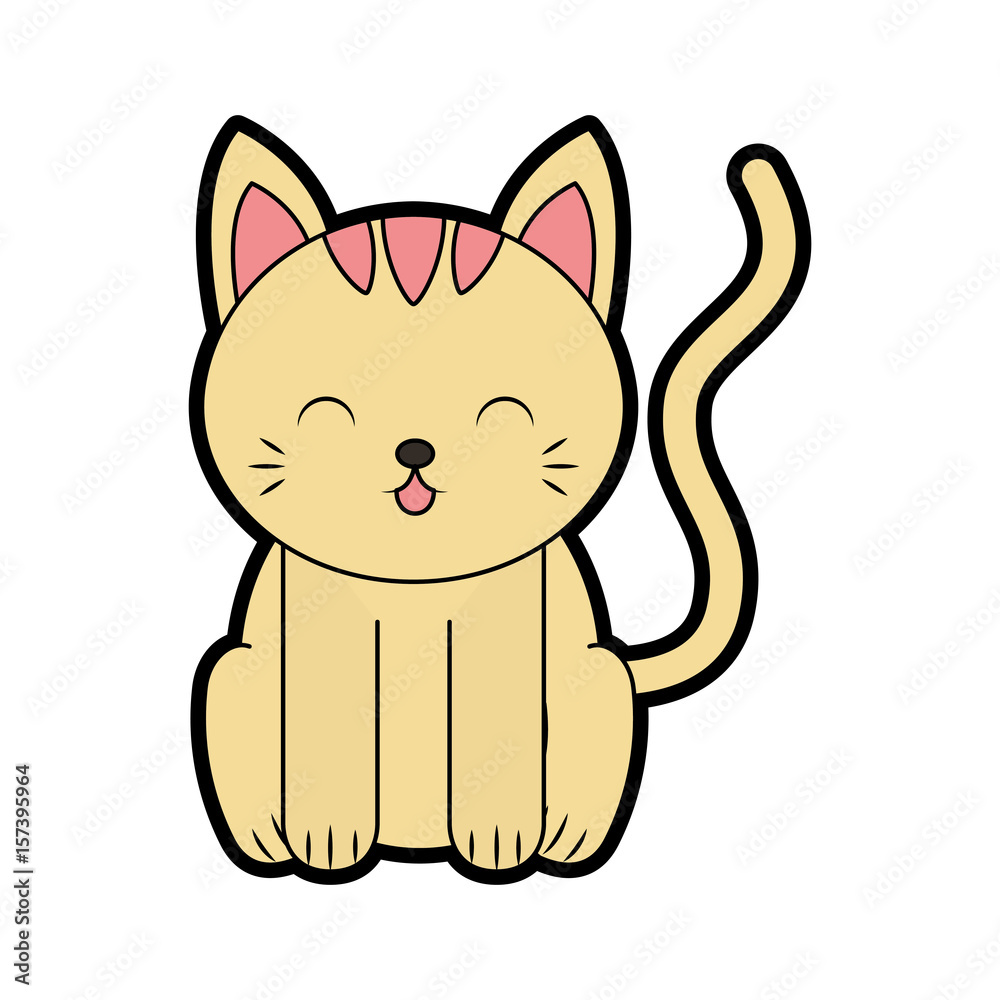 cute color cat cartoon vector graphic design Stock Vector | Adobe Stock