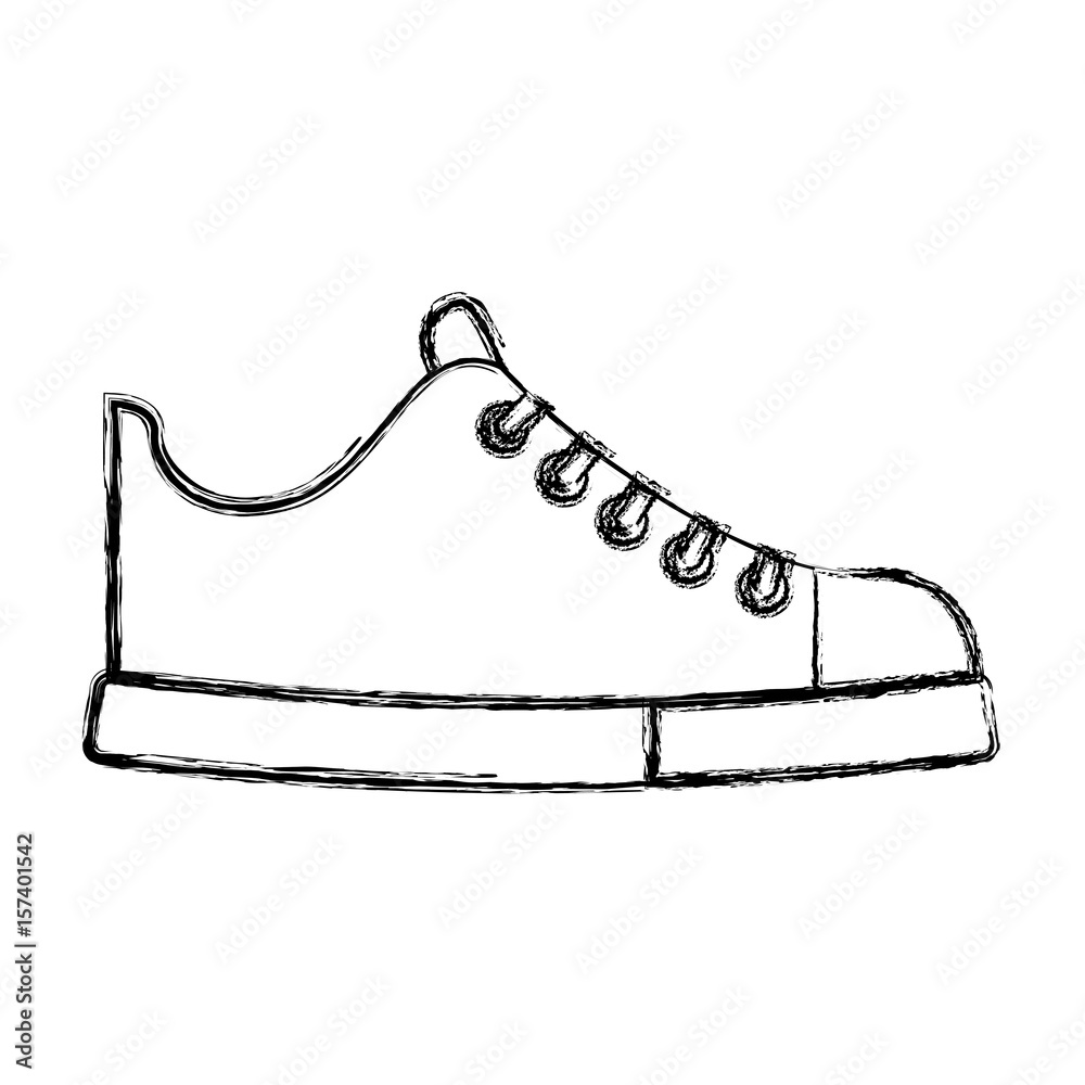 cute sketch draw shoe cartoon vector graphic design Stock Vector ...