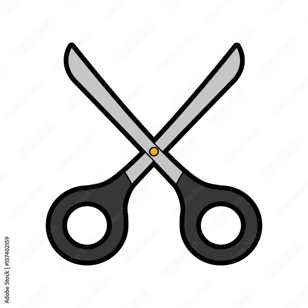 cute black Scissors cartoon vector graphic design Stock Vector | Adobe ...