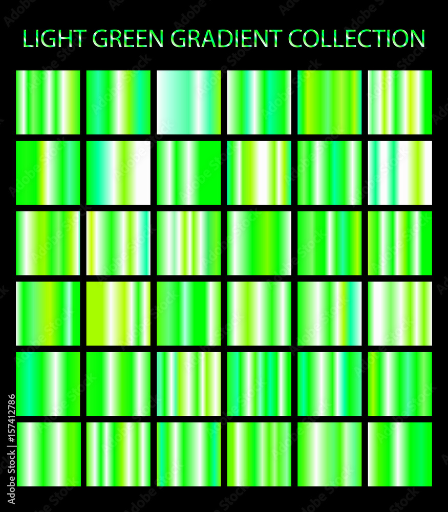 Light green gradients collection. Glowing patterns, templates for your ...
