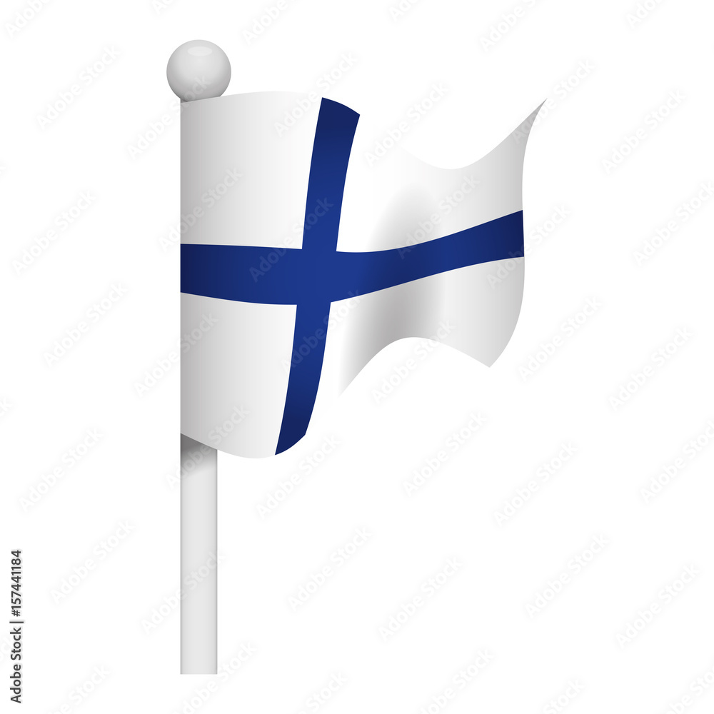 Finland flag emblem icon vector illustration graphic design Stock ...