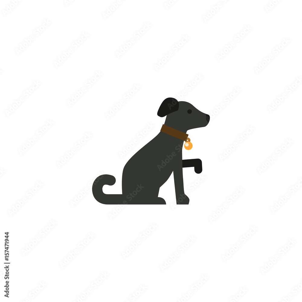 Flat Dog Element. Vector Illustration Of Flat Hound Isolated On Clean Background. Can Be Used As ...