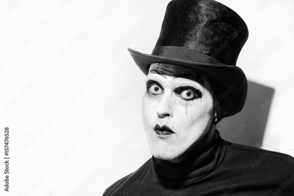 Portrait of a scary angry mime Stock Photo | Adobe Stock