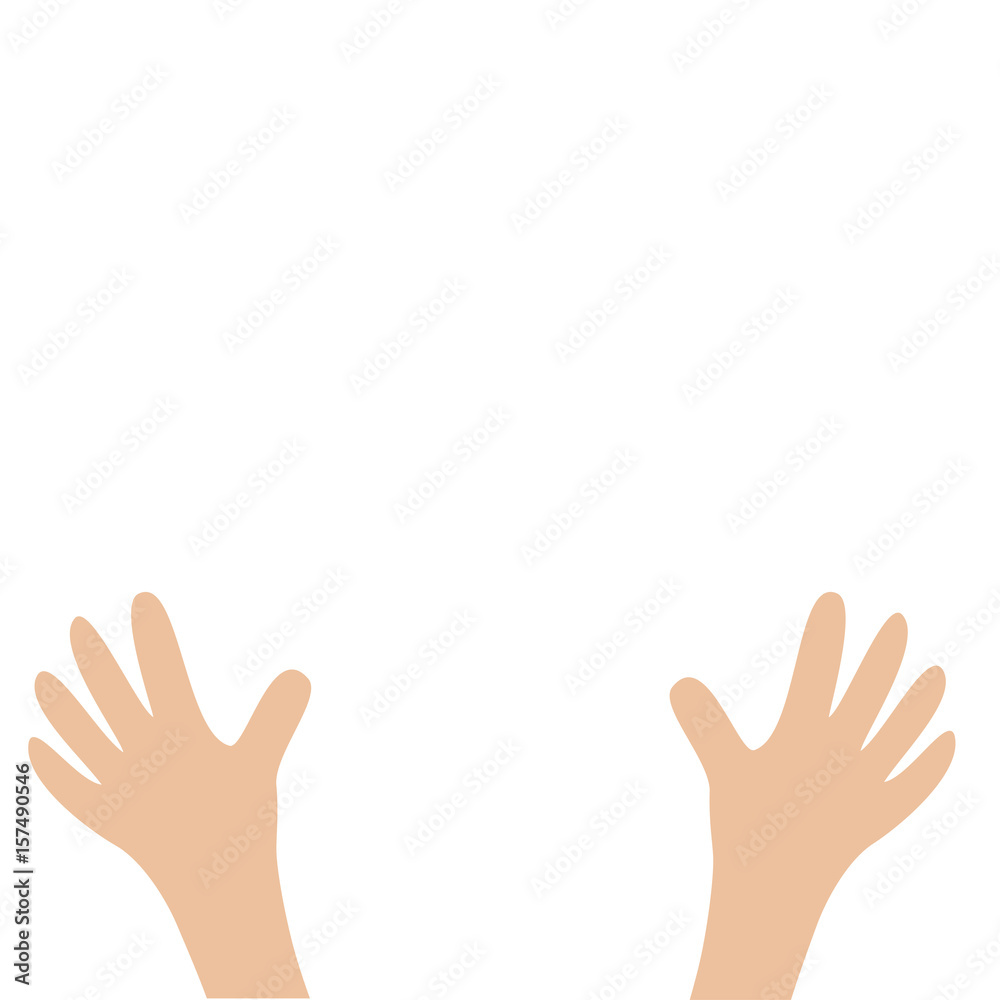 Two hands palms arm with fingers. Close up body part. Helping hand ...