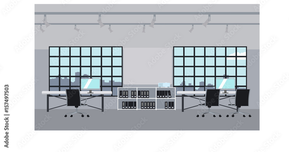 Modern office interior background for an animated explainer video Stock ...