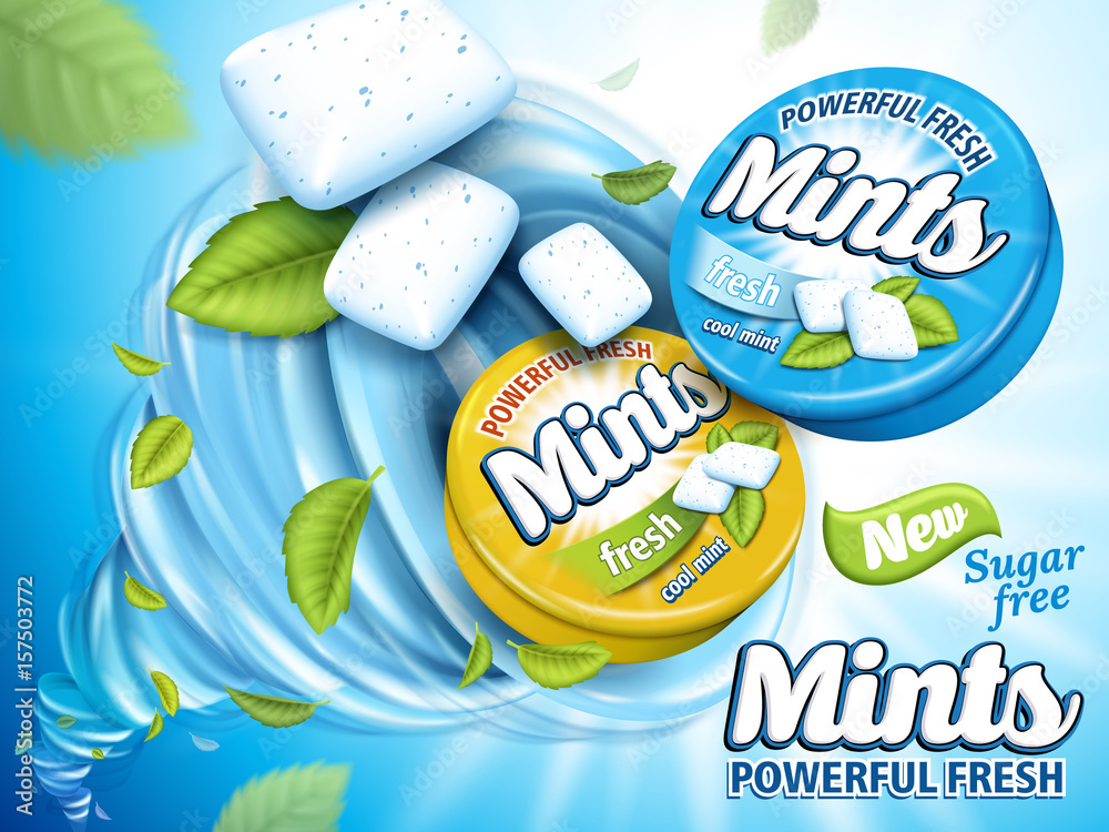 mint gum ad Stock Vector | Adobe Stock