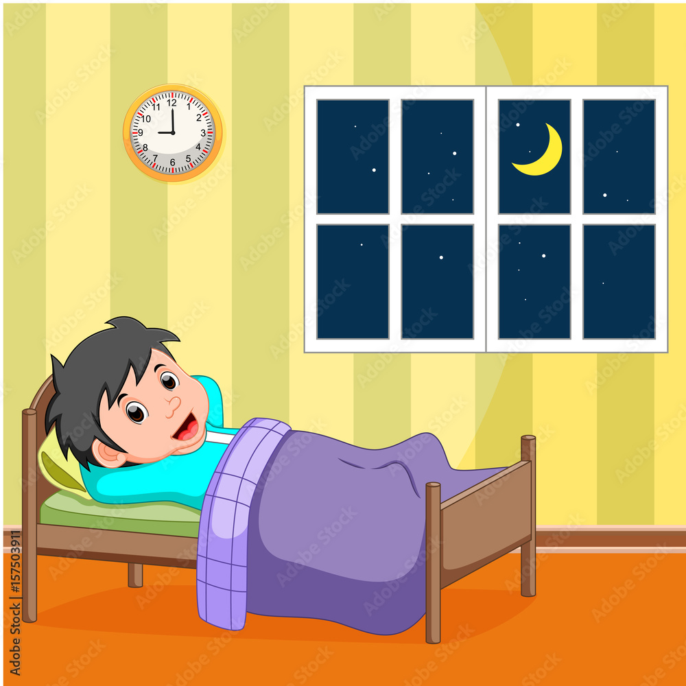Boy Going To Bed Clipart