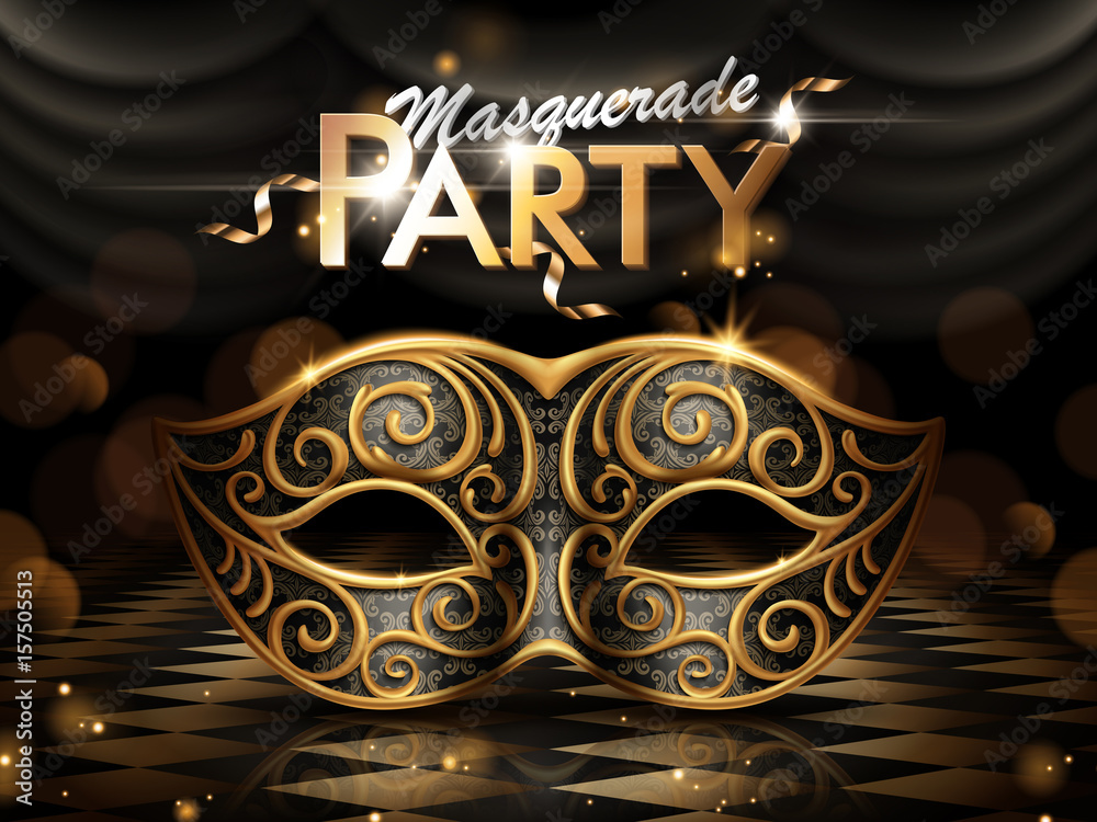 Masquerade party poster Stock Vector | Adobe Stock