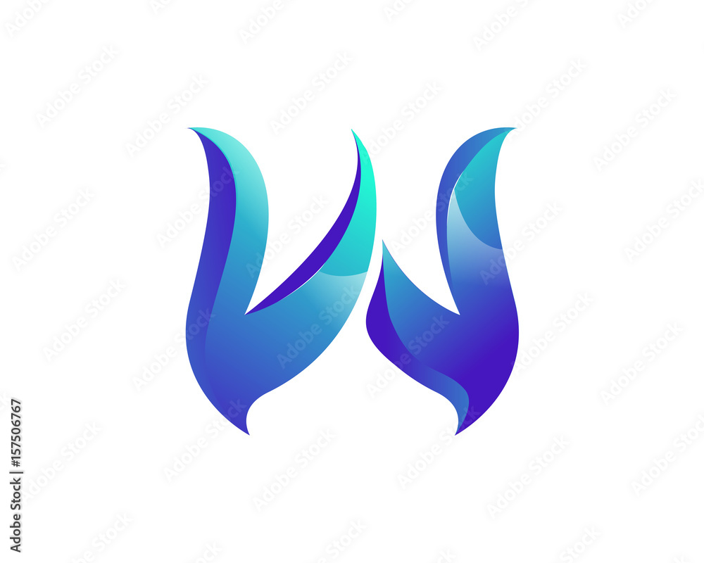 Modern Elegant Ice W Alphabet Symbol Suitable For Technology Logo ...
