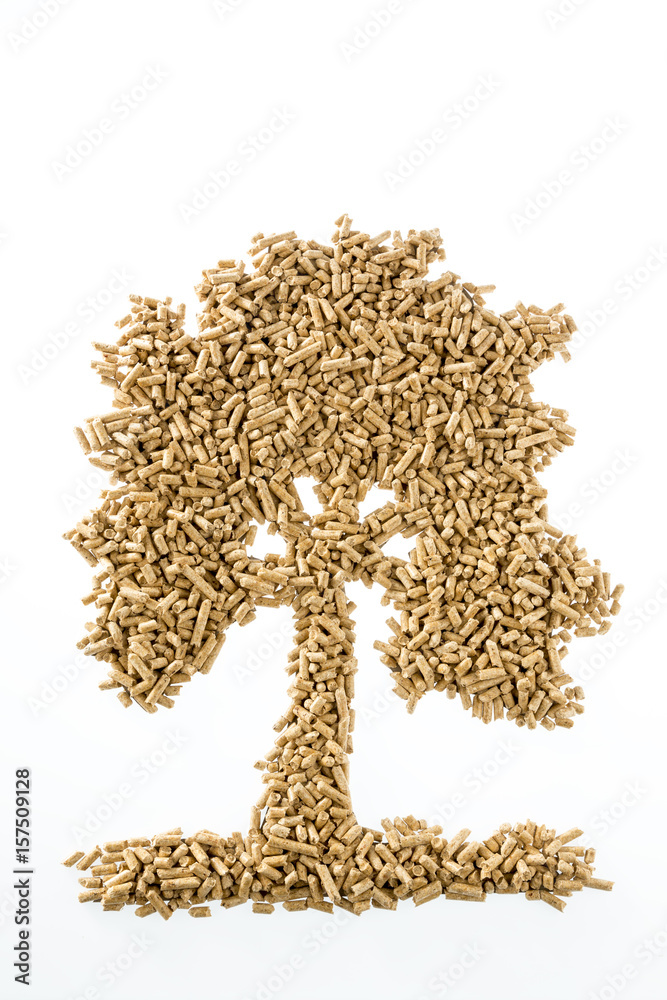tree of pellets for heating and heat Stock-Foto | Adobe Stock