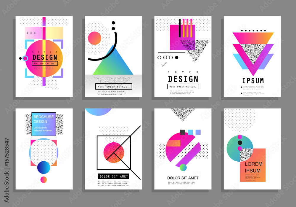 Covers with minimal design. Abstract backgrounds. Vector frame for text Modern Art graphics for ...