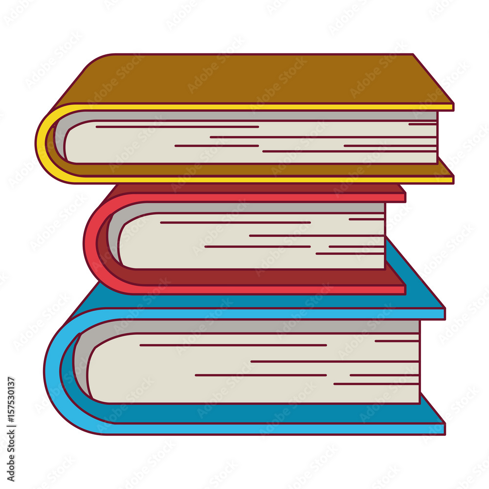 colorful graphic with collection of books vector illustration Stock ...