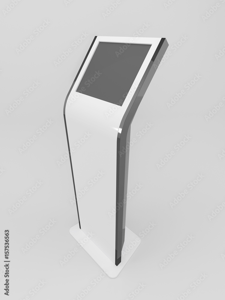 Touch screen terminal, 3D render illustration Stock Illustration ...