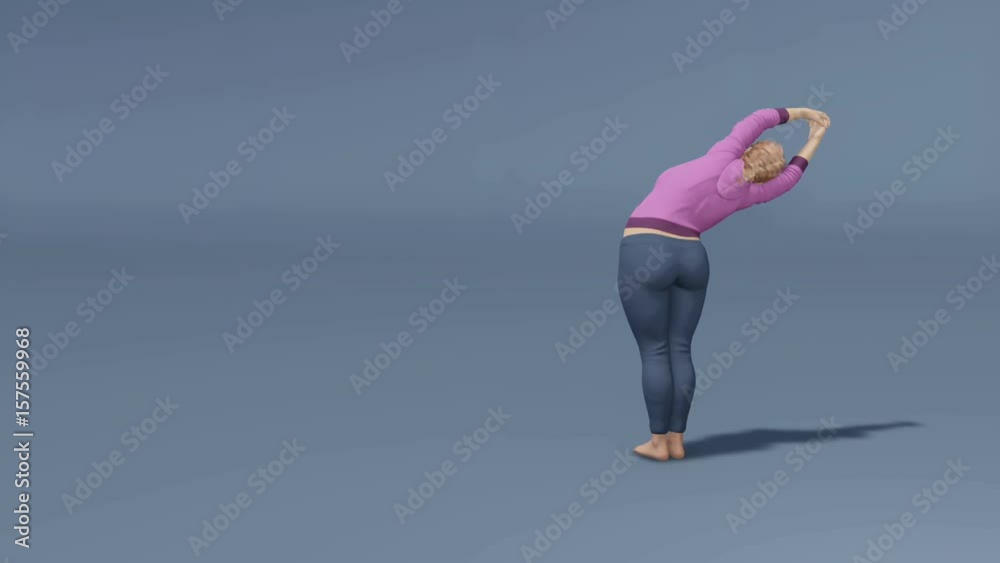 Vidéo Stock Young curvy plus size caucasian woman practicing yoga pose ...