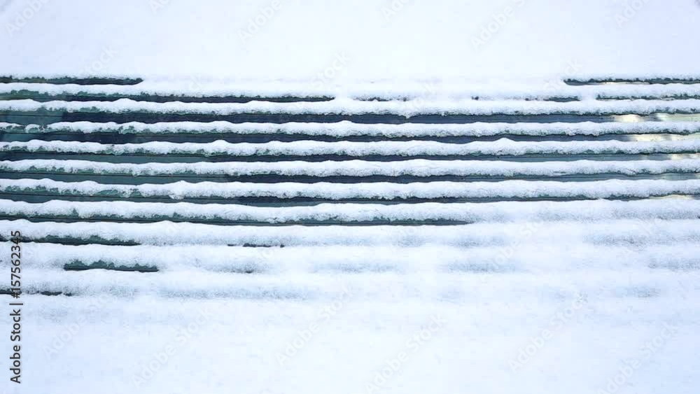 Snow is melting down on the rear window of the car Stock Video | Adobe ...