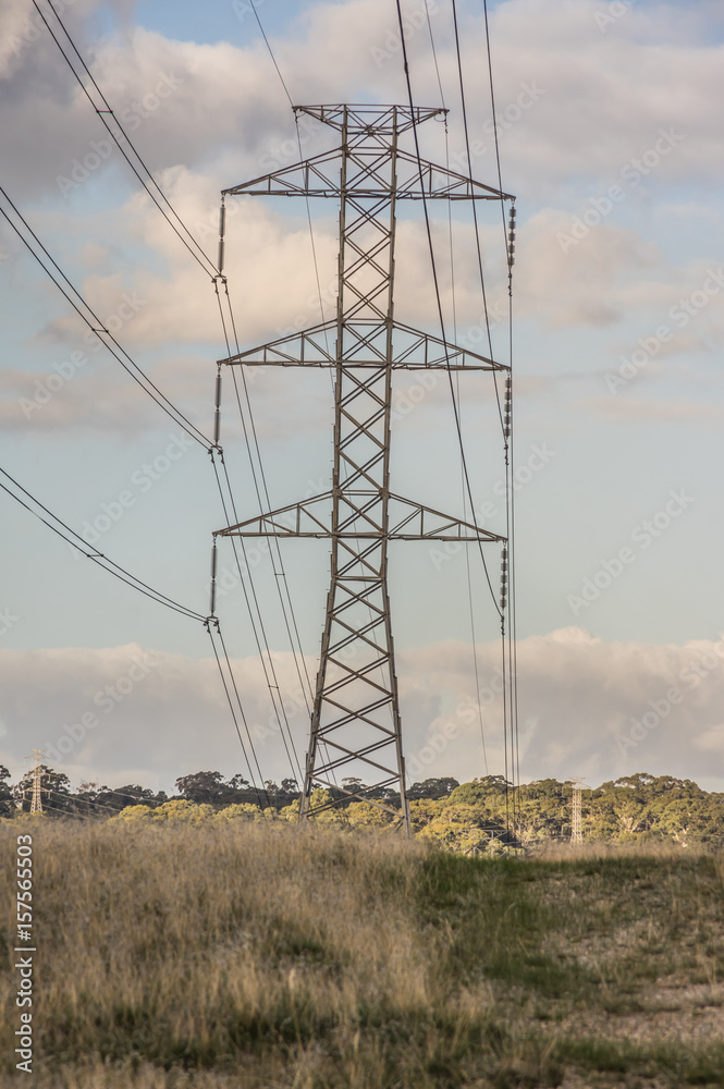Electricity supply towers and structures transmit power along high ...