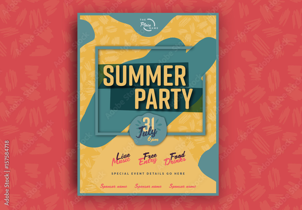 Modern Abstract Event Poster Layout Stock Template | Adobe Stock