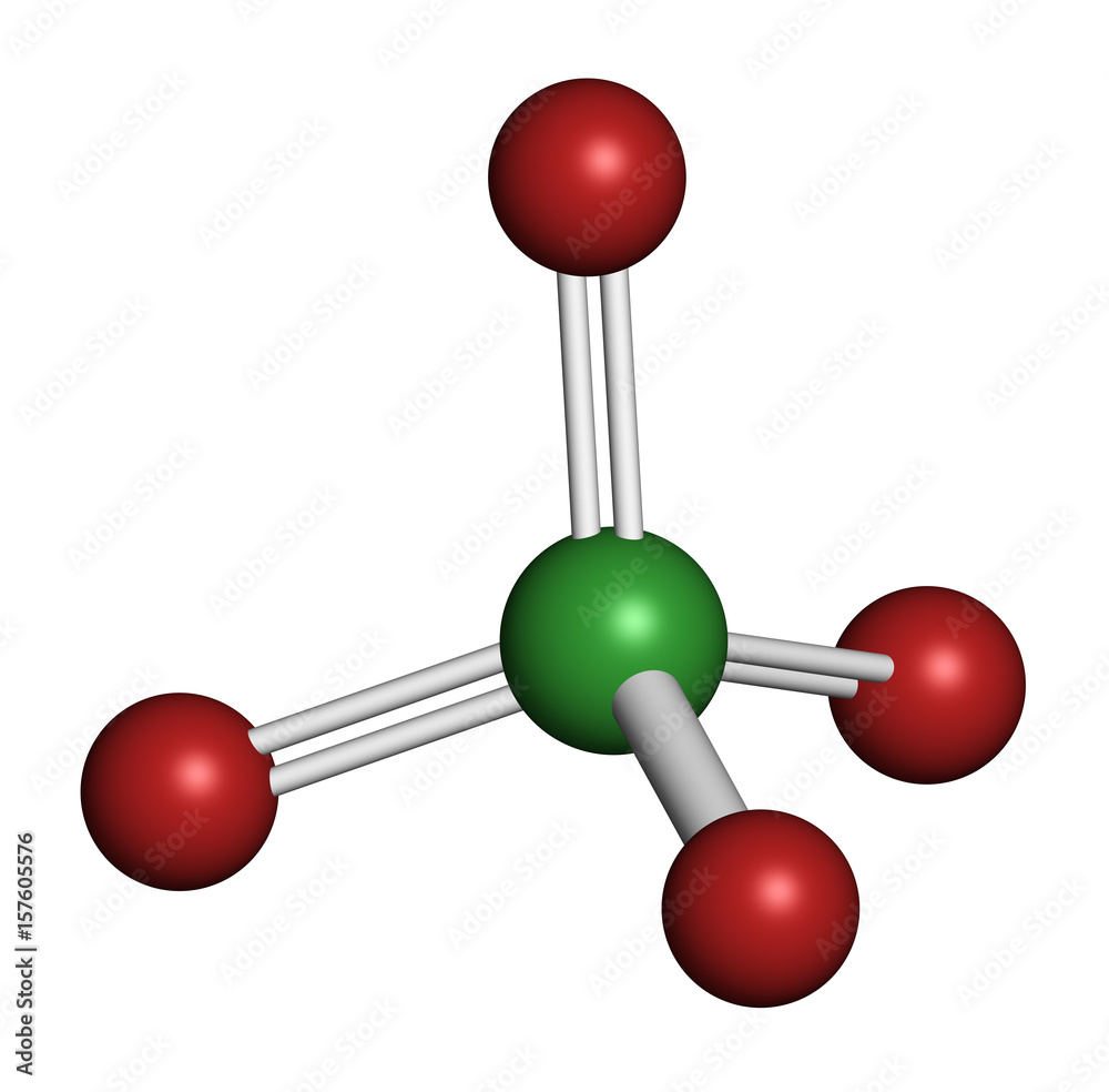 Perchlorate anion, chemical structure. Salts are used in rocket ...
