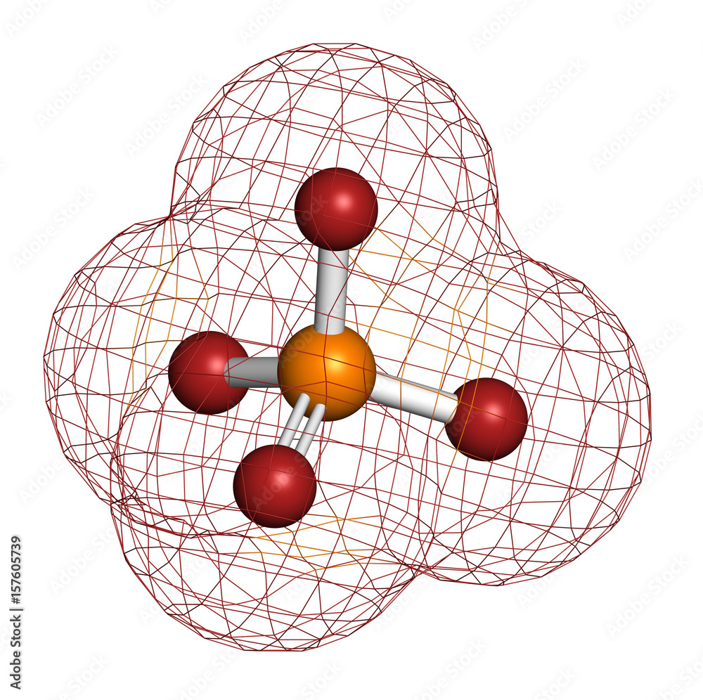 Phosphate Anion Chemical Structure 3d Rendering Atoms Are