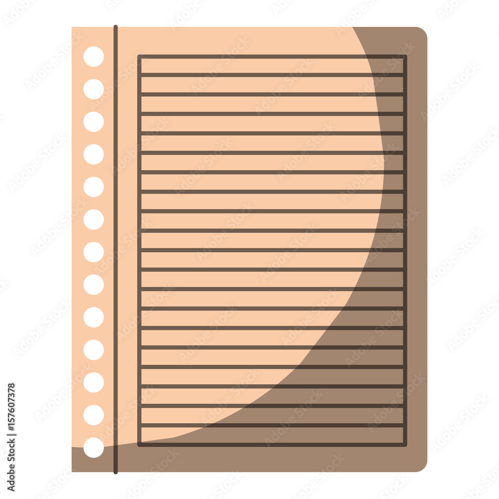colorful graphic of striped notebook sheet in blank without contour and ...