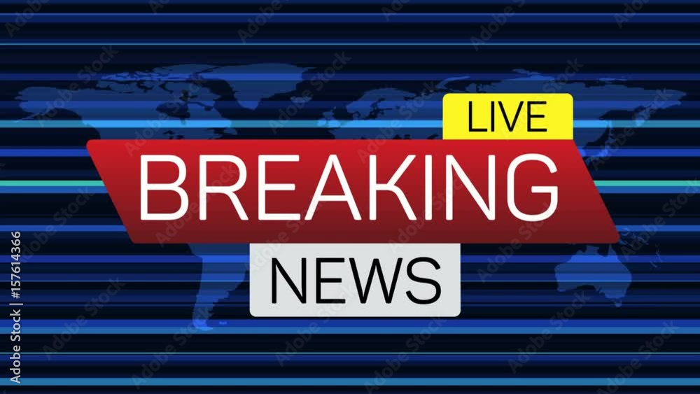 Breaking news live motion banner on worldmap. Business technology world ...