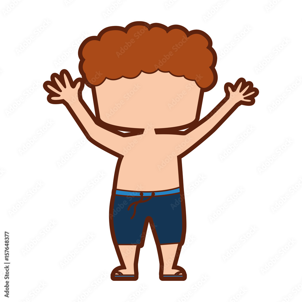 cute boy shirtless drawing icon vector illustration design Stock Vector ...