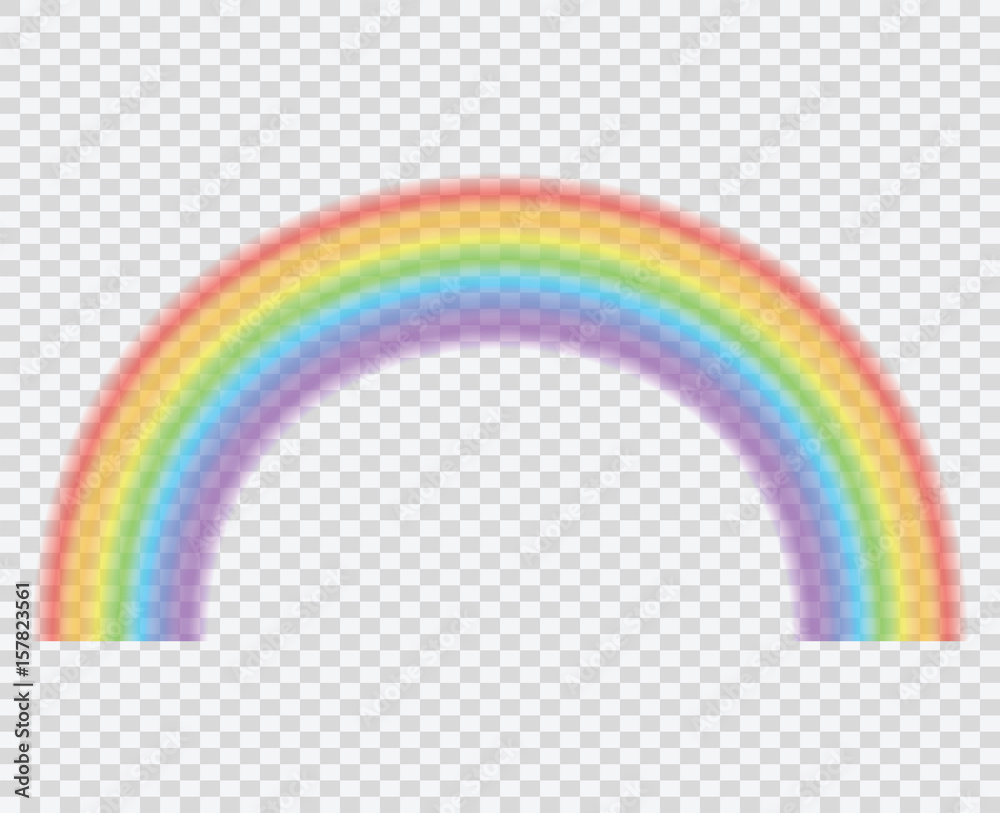 Rainbow on a transparent background. A beautiful natural phenomenon in ...