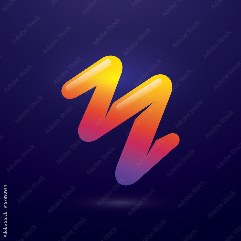 Abstract Color Pulse Letter M Logo Stock Vector | Adobe Stock