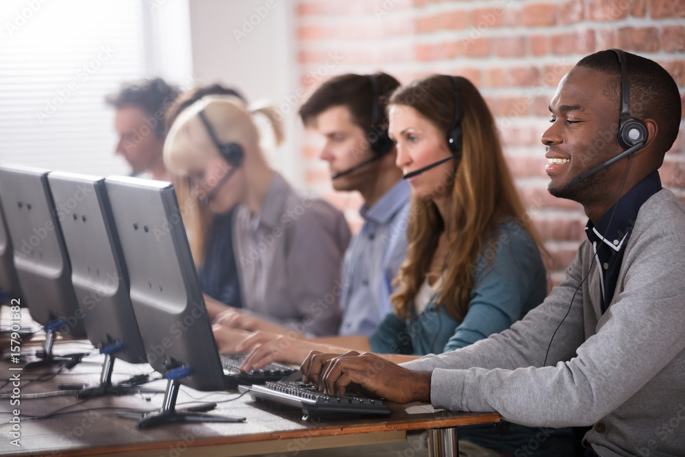 Call Center Team Stock Photo | Adobe Stock