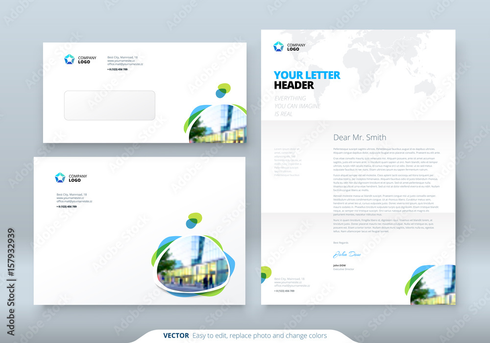 Envelope DL, C5, Letterhead. Corporate business template for envelope ...