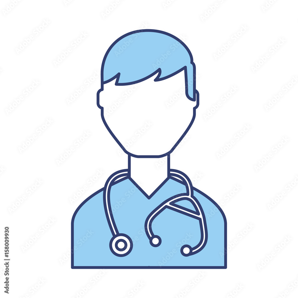 blue doctor character cartoon vector graphic design Stock Vector ...