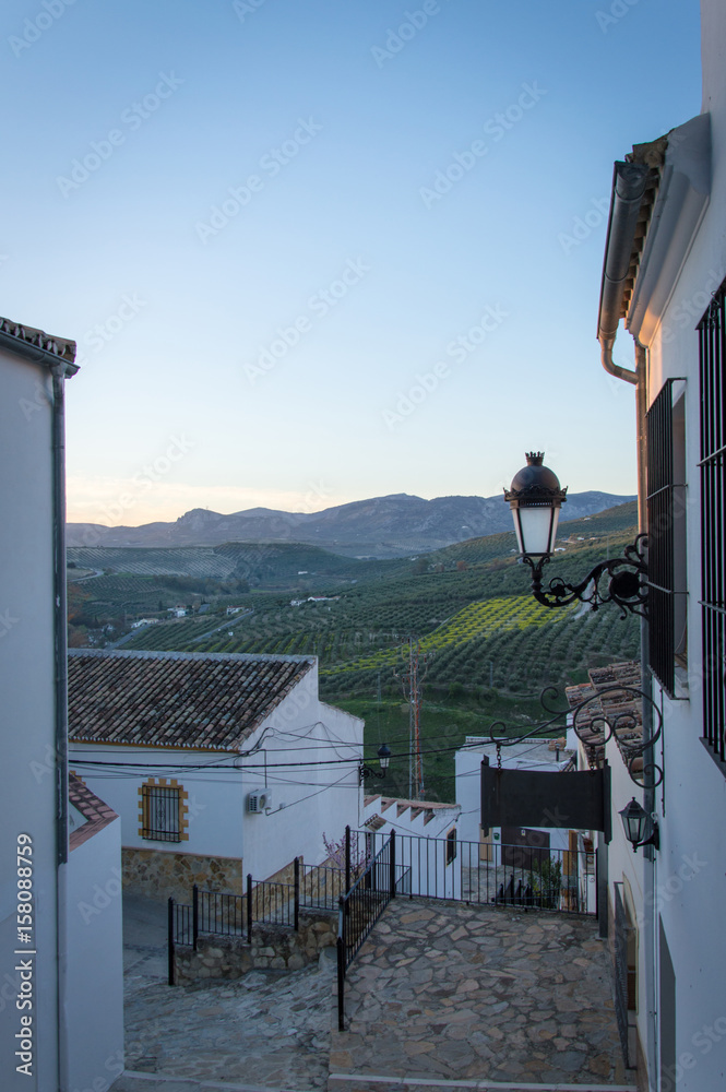 Idyllic Andalusian landscape with olive trees in Spain on a day in ...