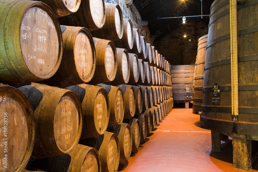 Port wine cellars of Calem, Vila Nova de Gaia, Oporto, Portugal Stock ...