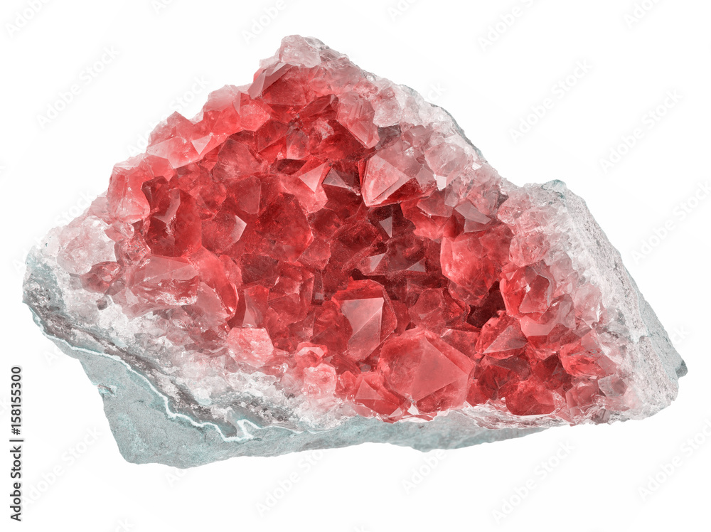 ruby red druse isolated on white Stock Photo | Adobe Stock