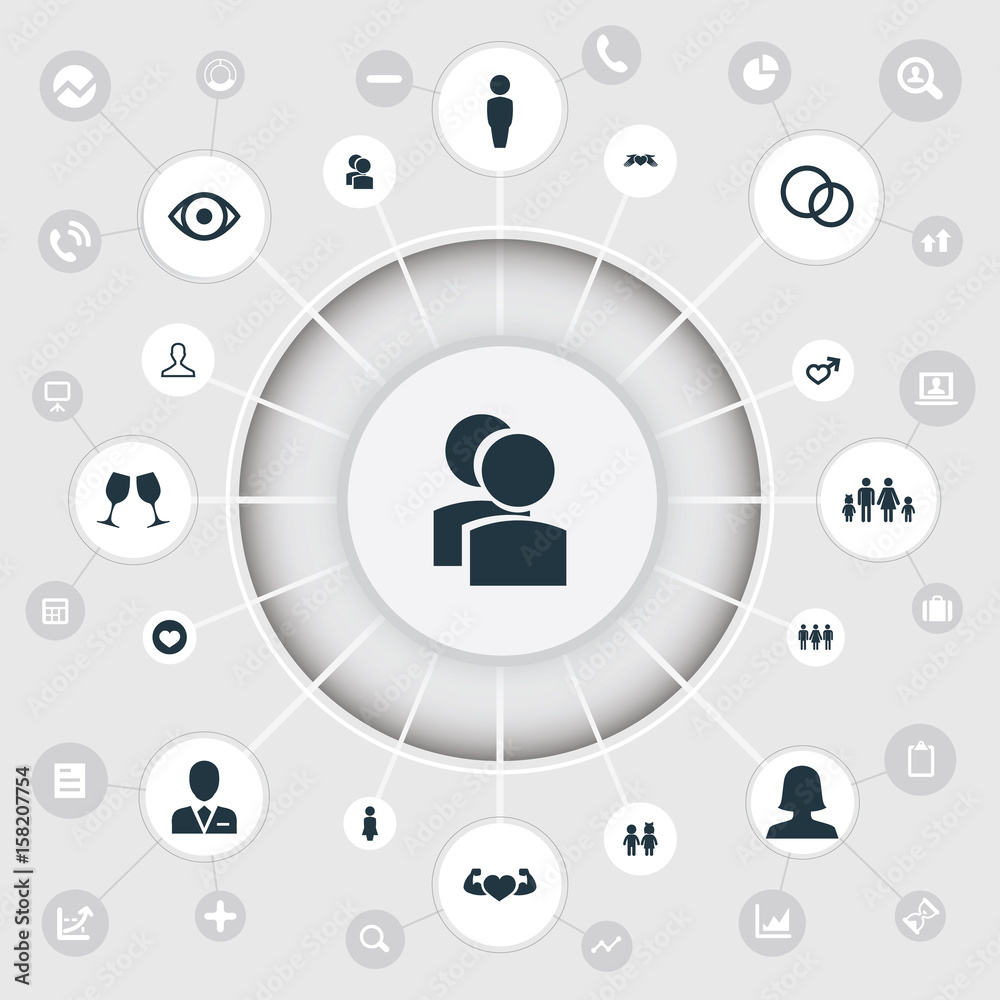 Vector Illustration Set Of Simple Icons. Elements Lineage, Madame ...