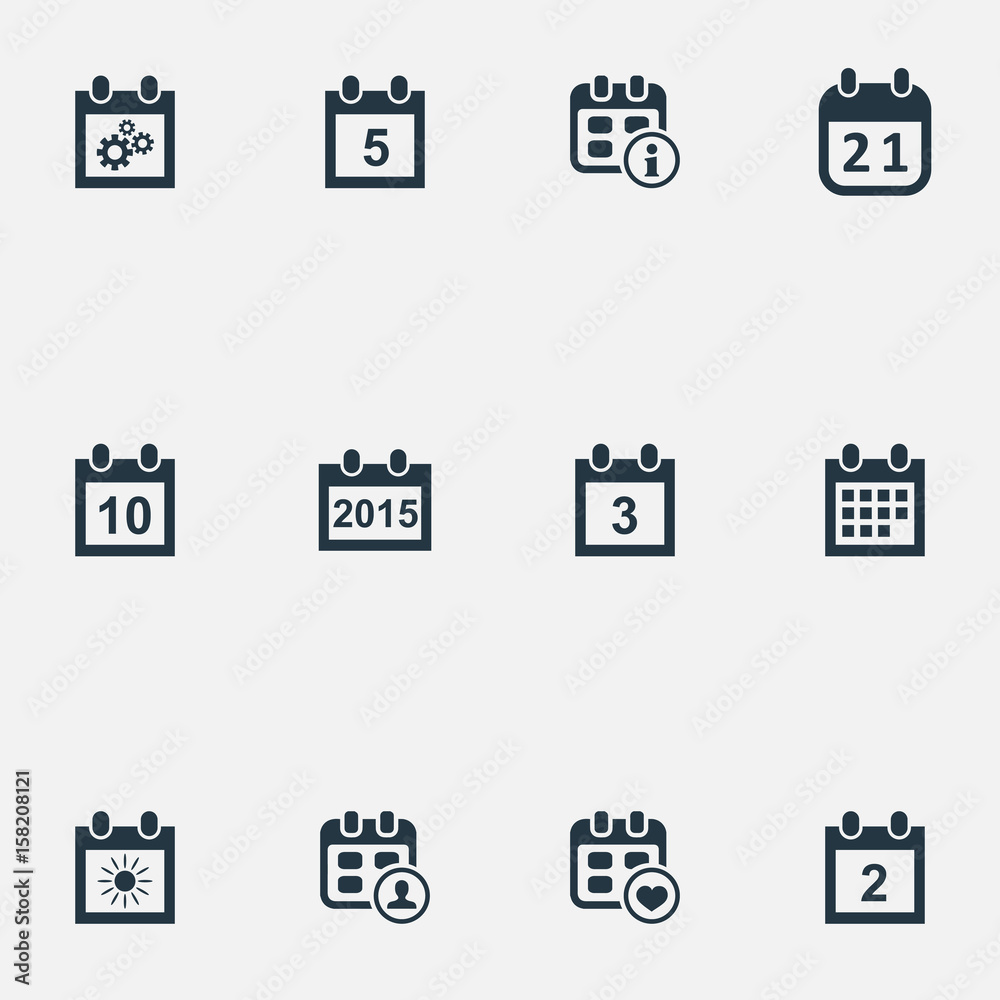 Vector Illustration Set Of Simple Date Icons. Elements Appointment ...