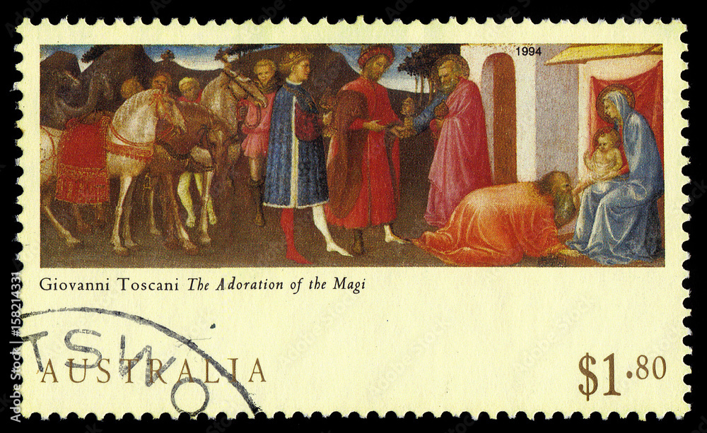 Adoration of the Magi, painting by Giovanni Toscani Stock Photo | Adobe ...
