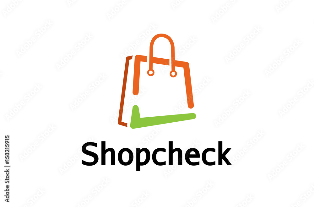 Vetor de Shop Check Symbol Logo Design Illustration do Stock | Adobe Stock