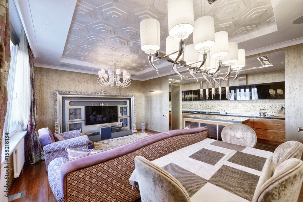 Russia, Moscow - modern designer renovation in a luxury building. The ...