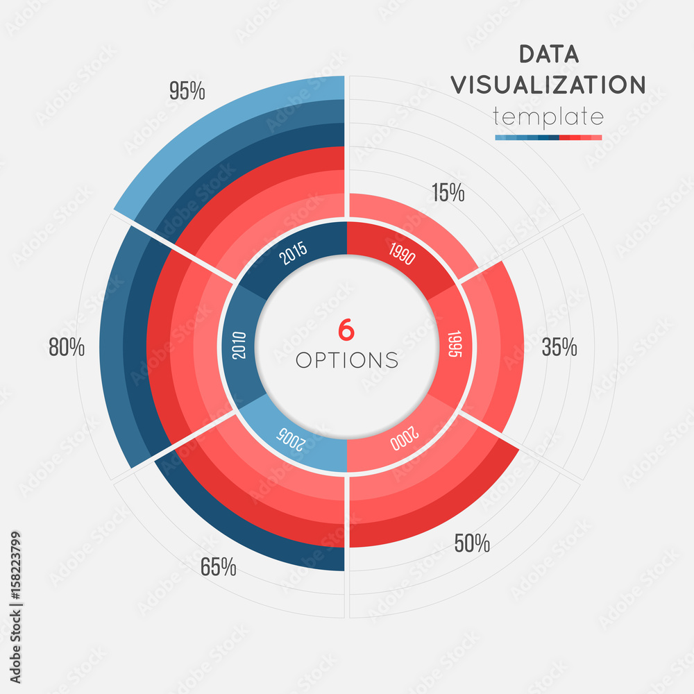 Vector circle chart infographic template for data visualization Stock ...