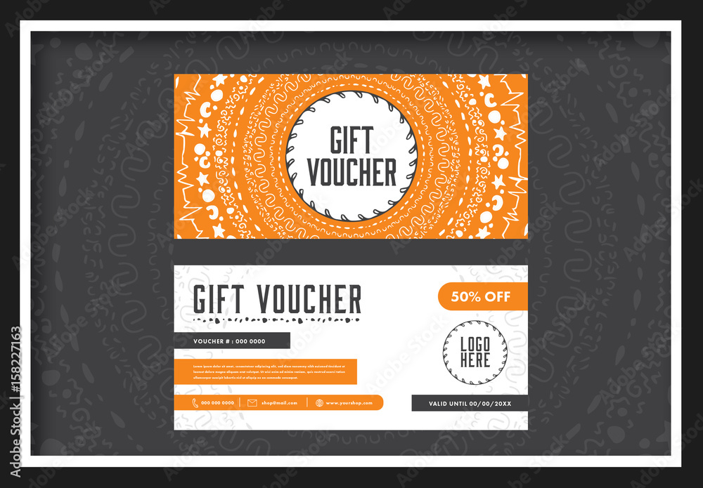 Orange and Black Coupon Layout Stock Template | Adobe Stock