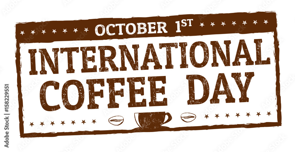 International coffee day sign or stamp Stock Vector | Adobe Stock