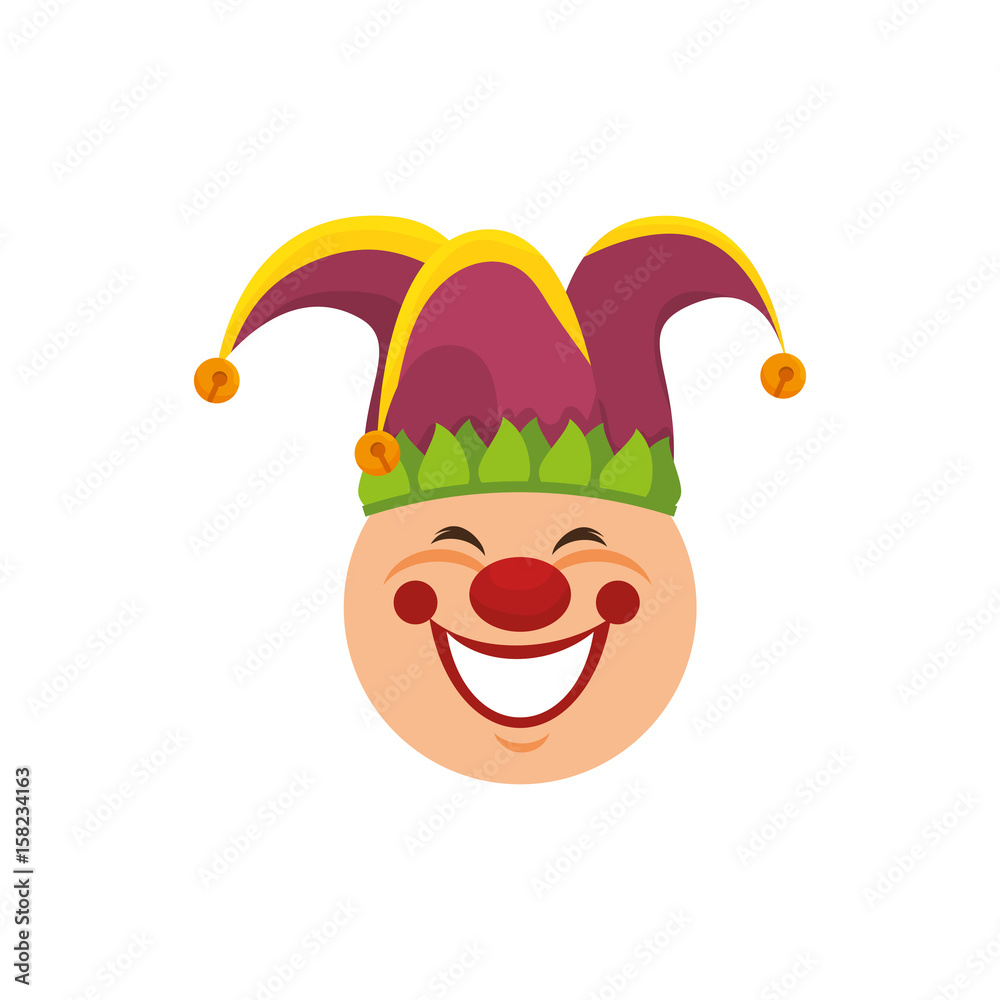 cartoon harlequin icon over white background colorful design vector ...