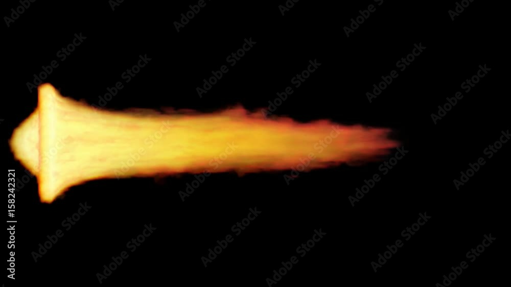 Vidéo Stock Animated rocket or jet engine flame against black ...