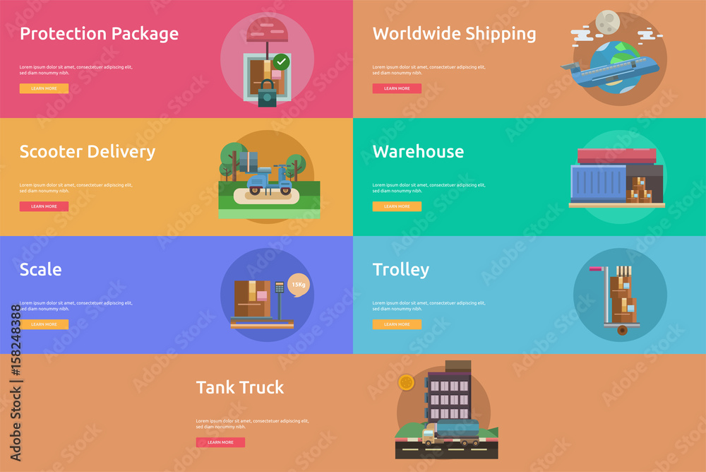 Cargo and Delivery Conceptual Banner Design Stock Vector | Adobe Stock