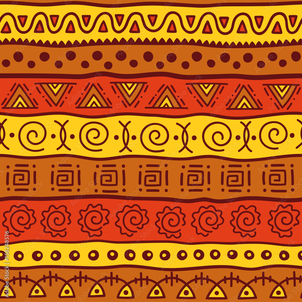 Seamless color pattern in ethnic style. Ornamental element African ...