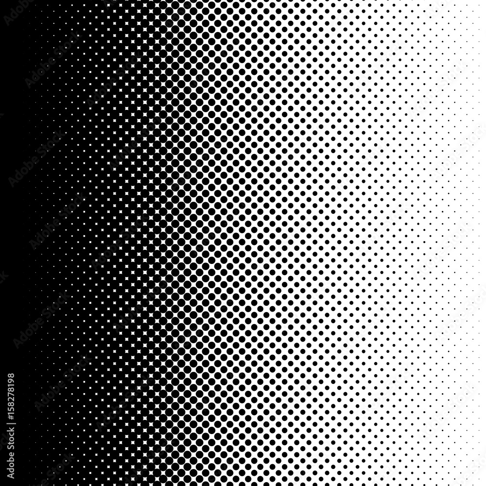 Gradient halftone dots background. Pop art template. Black and white ...