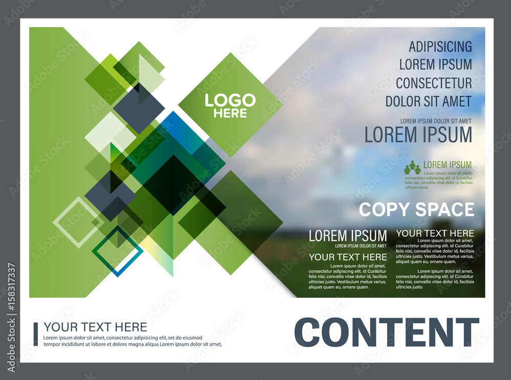 Presentation layout design template. Annual report cover page ...