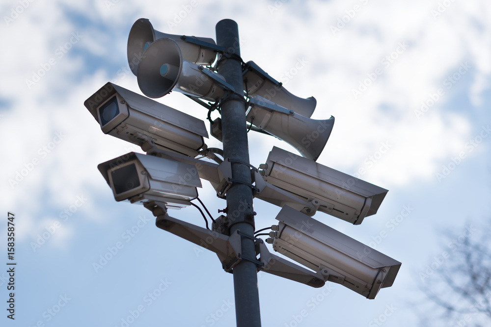 Loudspeaker and surveillance camera for safety and alert in hazardous ...